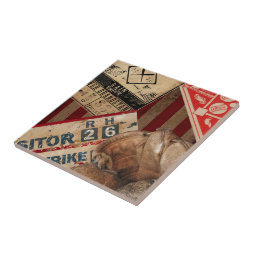 Vintage Baseball Ceramic Tile | Zazzle