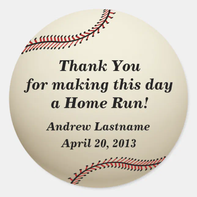 Vintage Baseball Classic Round Sticker | Zazzle