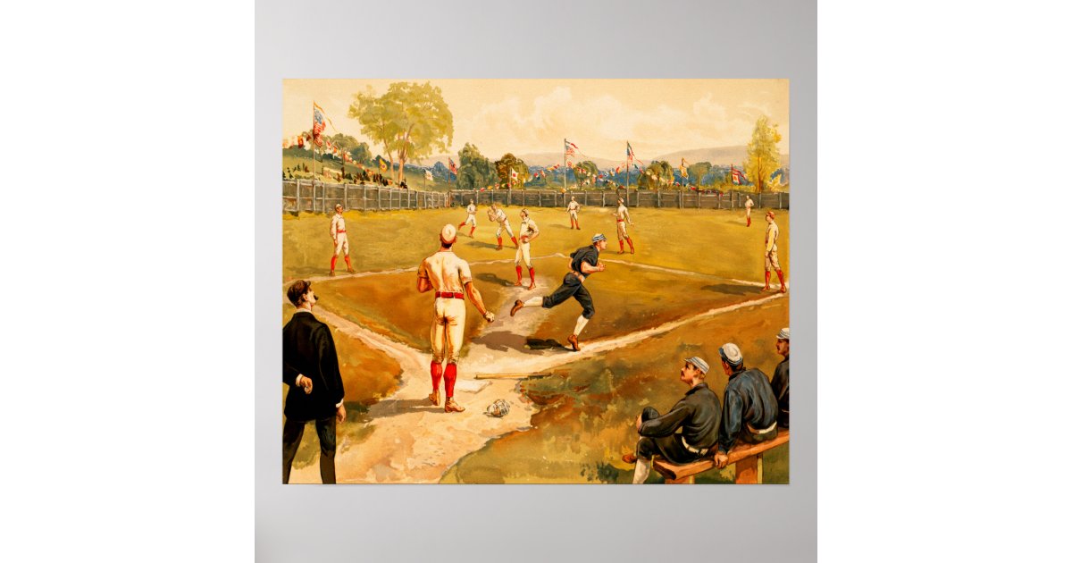 Vintage Baseball Game Poster | Zazzle