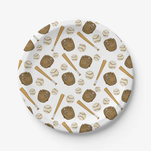 Vintage Baseball Nostalgic Sports Themed Paper Plates | Zazzle