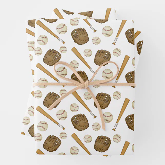 Vintage Baseball Nostalgic Sports Themed Wrapping Paper Sheets | Zazzle