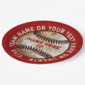 Vintage Baseball Paper Plates Personalized | Zazzle
