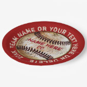 Vintage Baseball Paper Plates Personalized | Zazzle