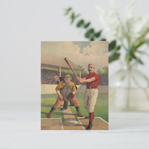 Vintage Baseball Poster Postcard | Zazzle
