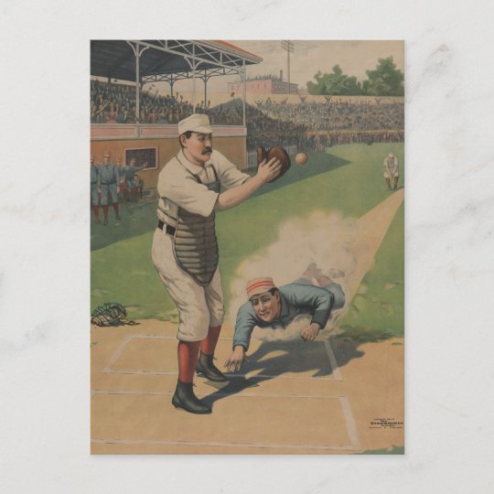 Vintage Baseball Poster Postcard | Zazzle.com