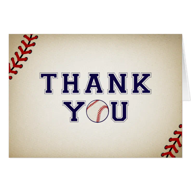Vintage Baseball Thank You | Zazzle