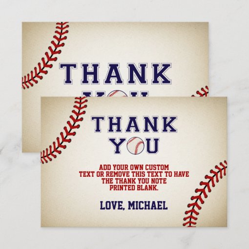 Vintage Baseball Thank You Cards | Zazzle