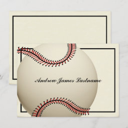 Vintage Baseball Thank You Flat Card | Zazzle