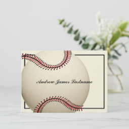 Vintage Baseball Thank You Flat Card | Zazzle