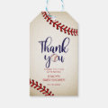 Vintage Baseball Thank You Gift Tags | Zazzle