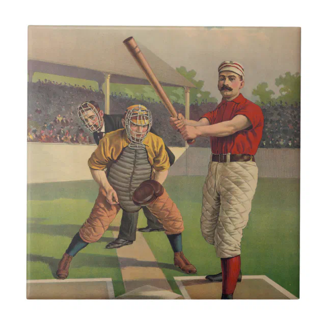 Vintage Baseball Tile | Zazzle
