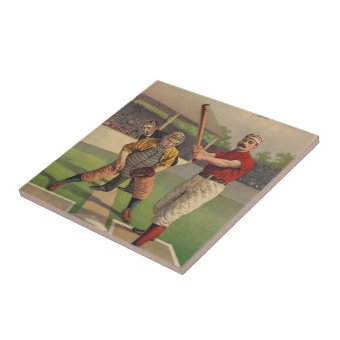 Vintage Baseball Tile | Zazzle