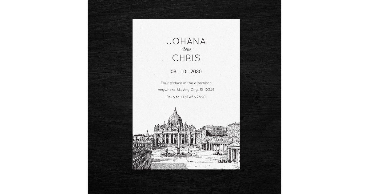 Vintage Basilica cathedral wedding Invitation | Zazzle