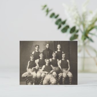 Vintage Basketball Team Postcard | Zazzle