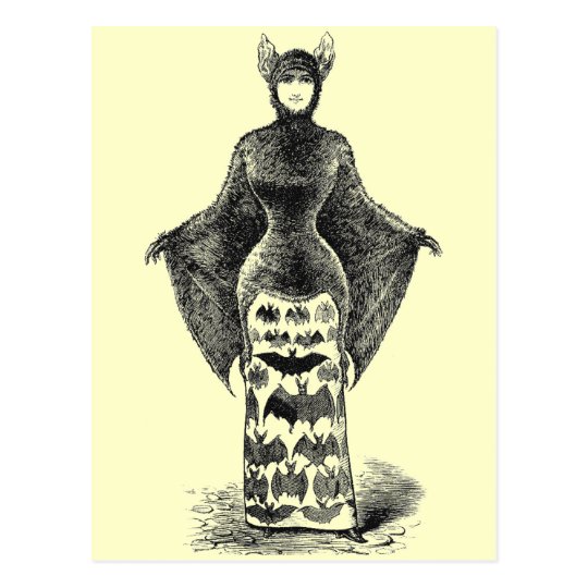 Vintage Bat Lady Postcard | Zazzle.com
