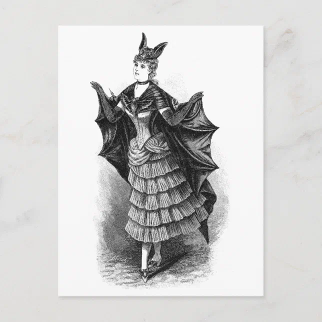 Vintage Bat Lady Postcard | Zazzle