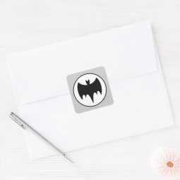 Vintage Bat Symbol Square Sticker | Zazzle