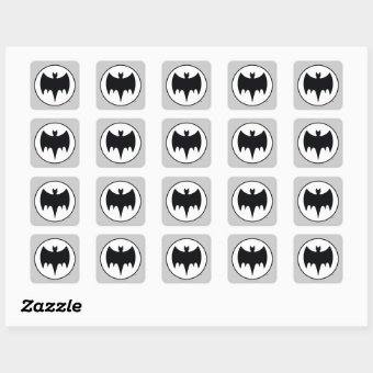 Vintage Bat Symbol Square Sticker | Zazzle