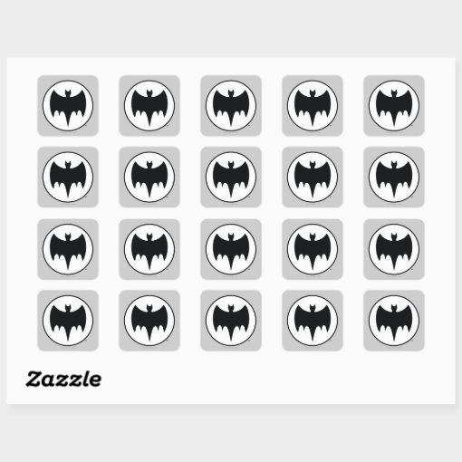 Vintage Bat Symbol Square Sticker | Zazzle