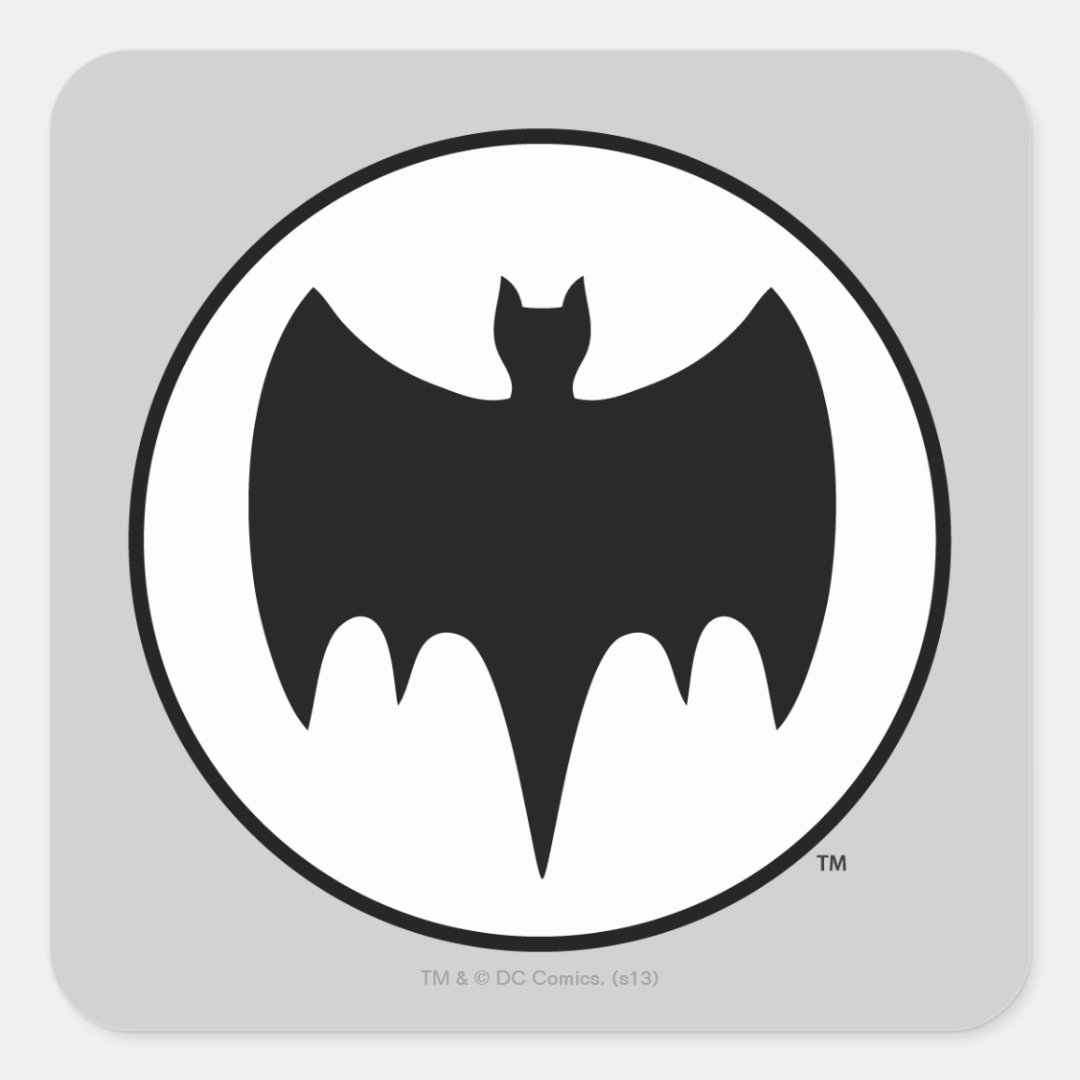 Vintage Bat Symbol Square Sticker | Zazzle