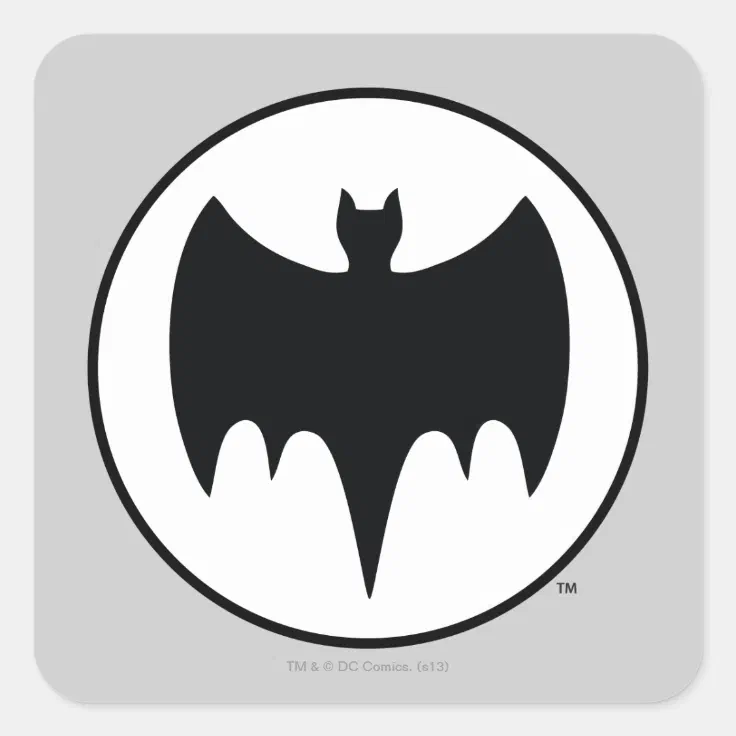 Vintage Bat Symbol Square Sticker | Zazzle