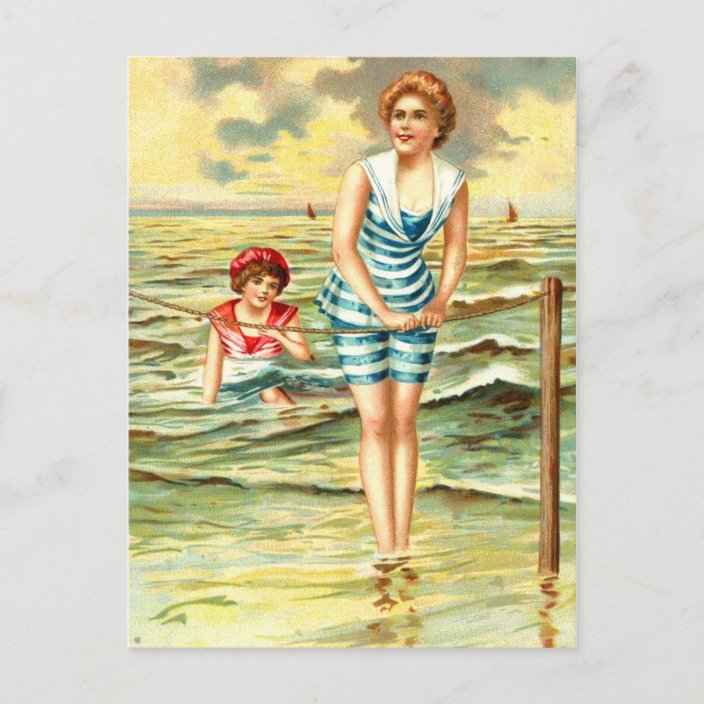Vintage Bathing Beauties Postcard | Zazzle.com