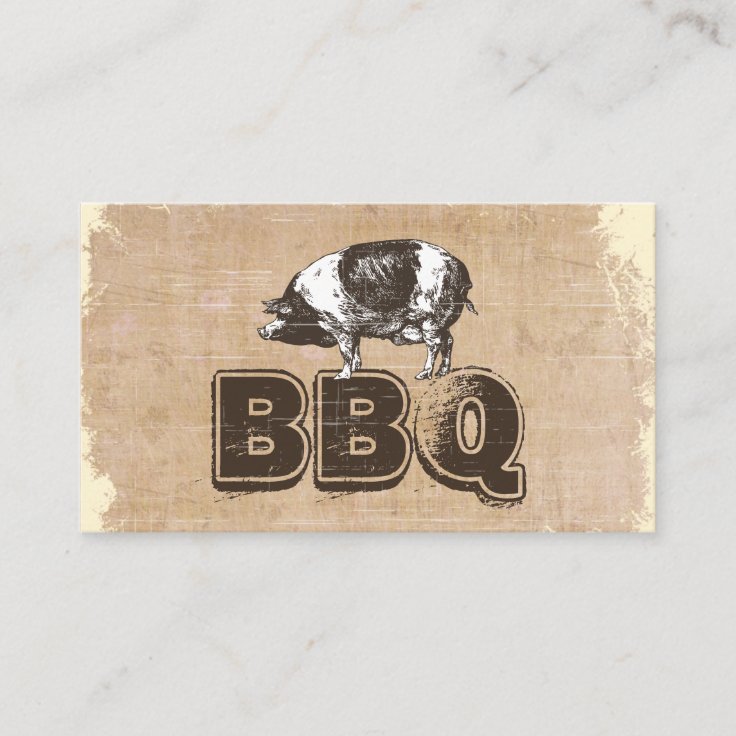 Vintage BBQ Pork Business Card | Zazzle