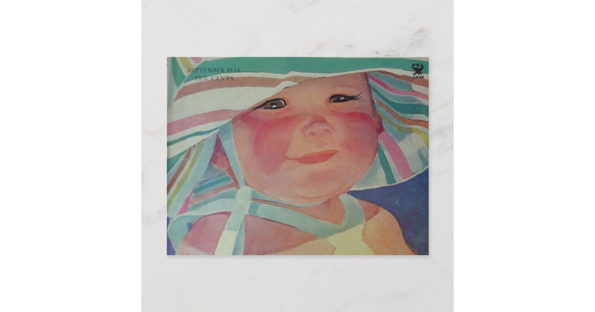 Vintage Beach Baby 1934 Postcard | Zazzle