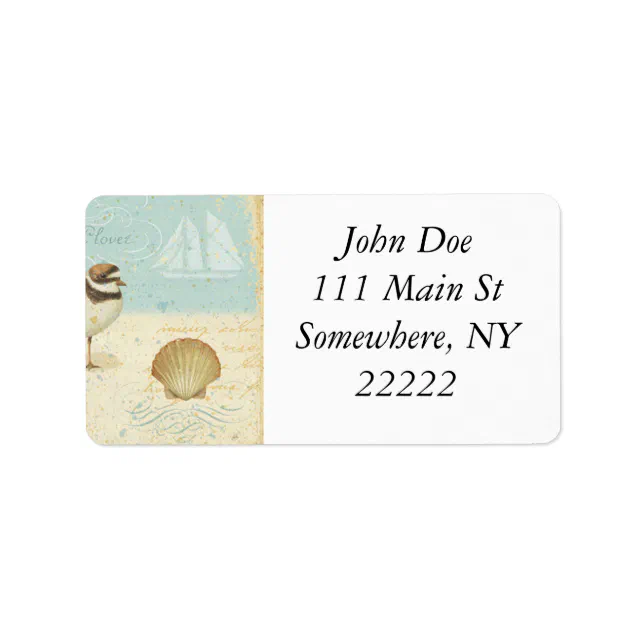 Vintage Beach Scene Label | Zazzle