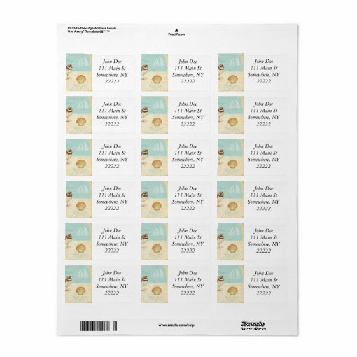 Vintage Beach Scene Label | Zazzle