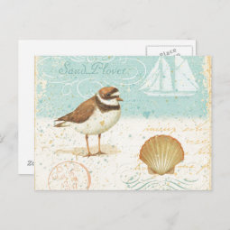 Vintage Beach Scene Postcard | Zazzle