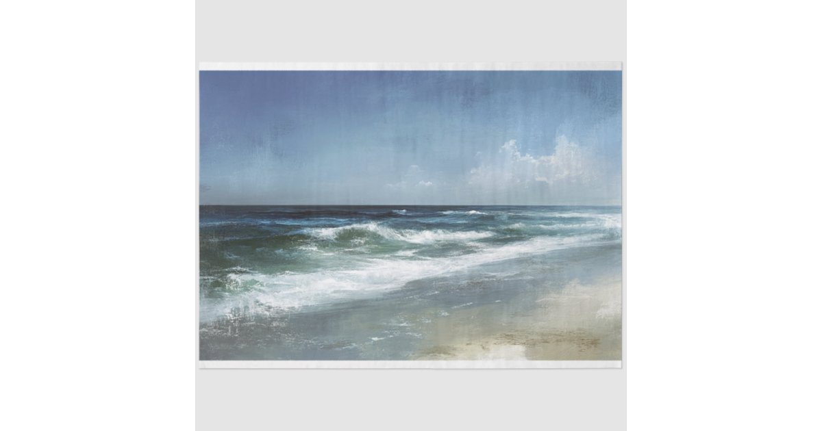 Vintage Beach Scenic Landscape Decoupage Tissue Paper | Zazzle
