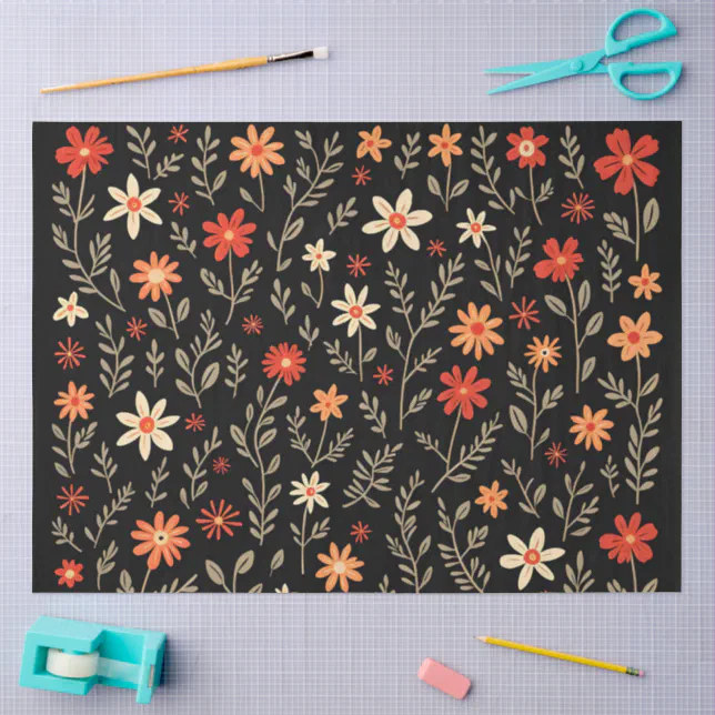 Vintage Beautiful Floral Trendy Collection Tissue Paper | Zazzle