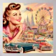 Vintage Beauty Pin-Up Illustration Poster | Zazzle