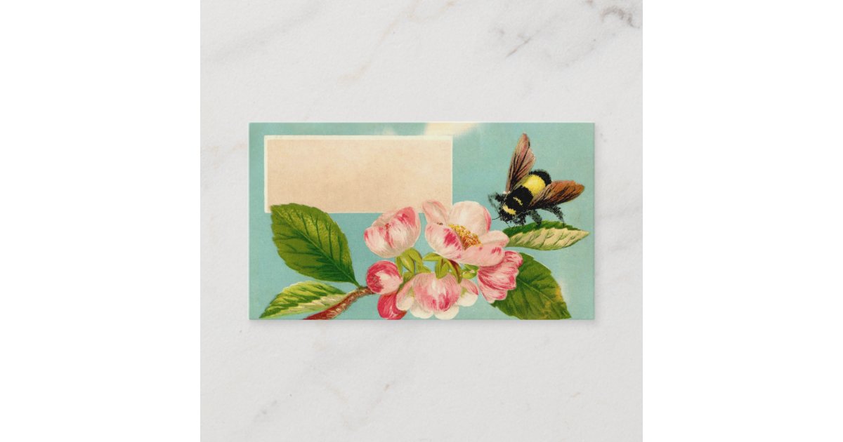 Vintage Bee and Flower Calling Card | Zazzle