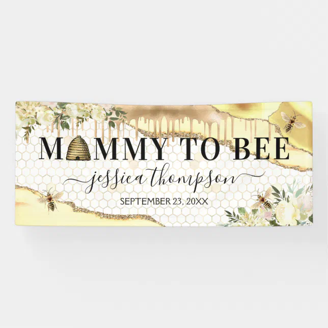 Vintage Bee Baby Shower Banner | Zazzle