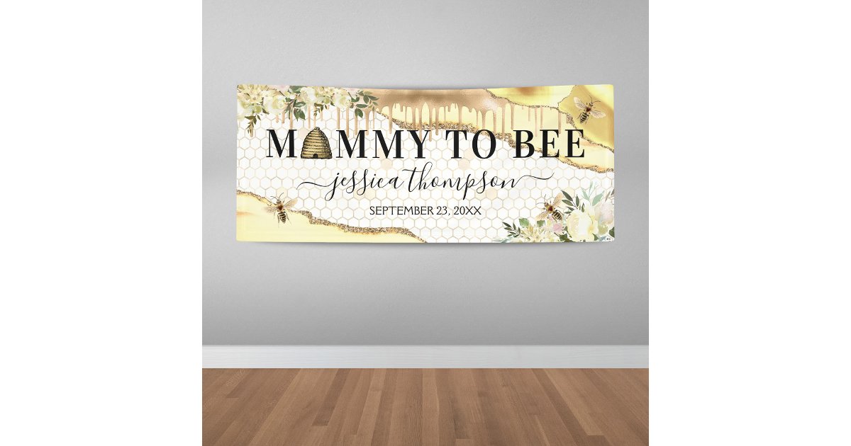 Vintage Bee Baby Shower Banner | Zazzle