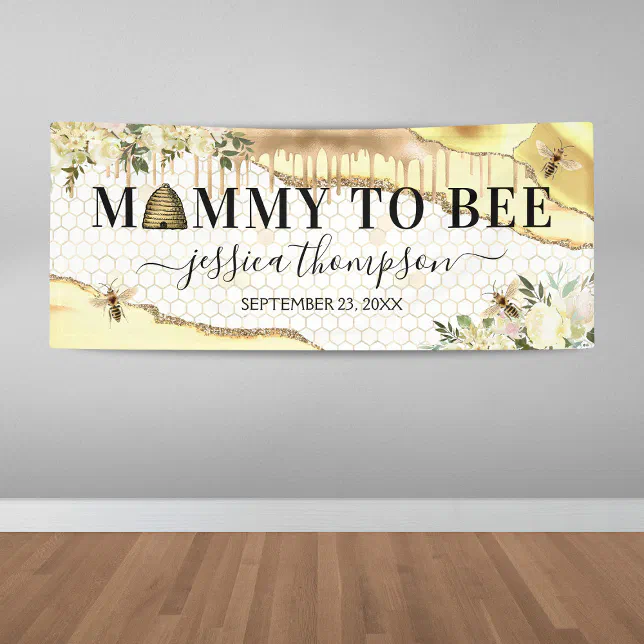 Vintage Bee Baby Shower Banner | Zazzle
