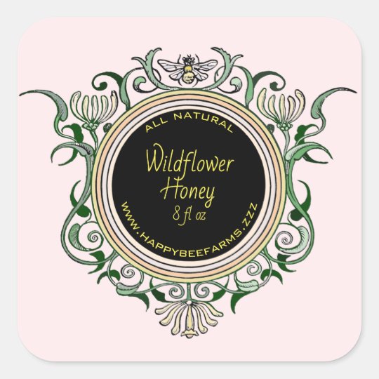 Vintage Bee Custom Wildflower Honey Label | Zazzle.com