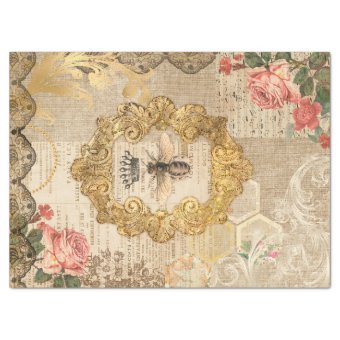 Vintage Bee Ephemera Decoupage Tissue Paper | Zazzle