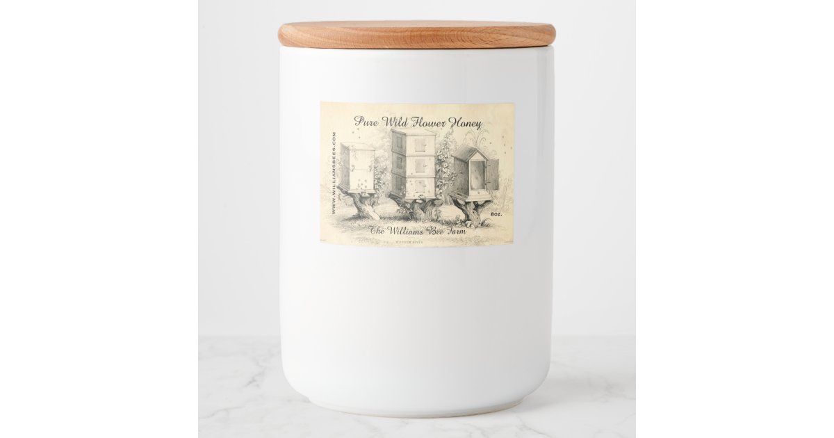 Vintage Bee Hives Honey Jar Label | Zazzle