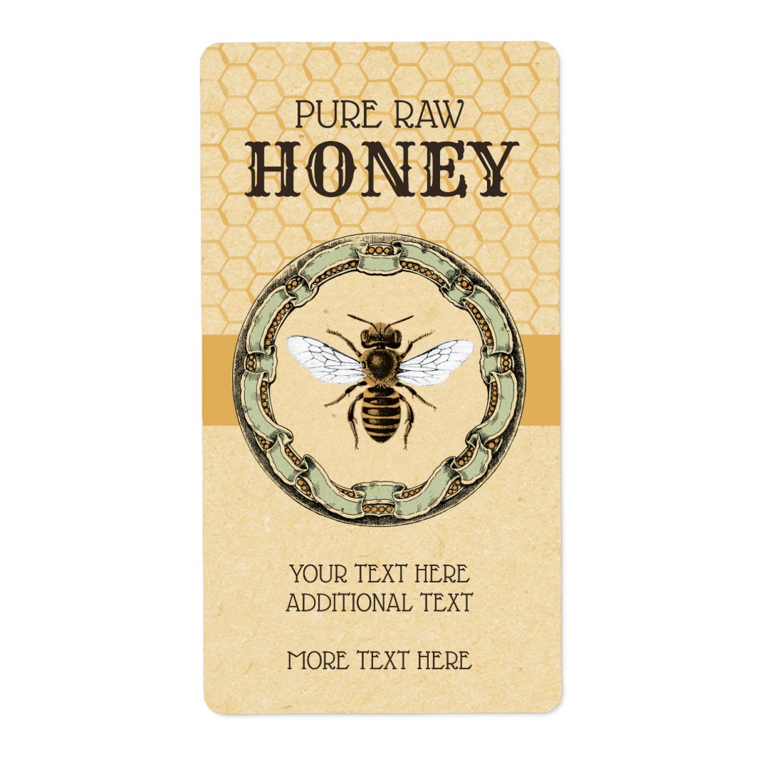 Vintage Bee Honey Jar Label | Zazzle