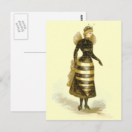 Vintage Bee Lady Postcard | Zazzle