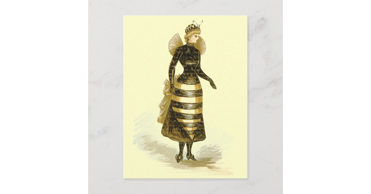 Vintage Bee Lady Postcard | Zazzle