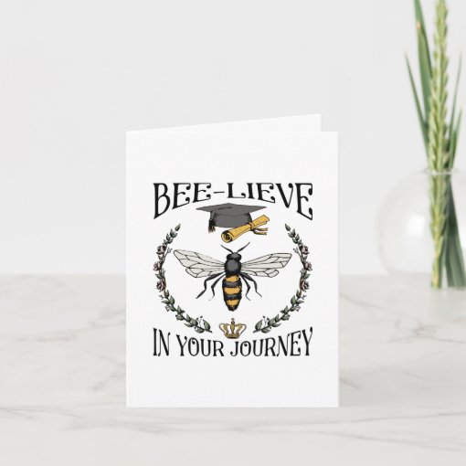 Vintage Bee-lieve in Your Journey Bee Graduation Card | Zazzle