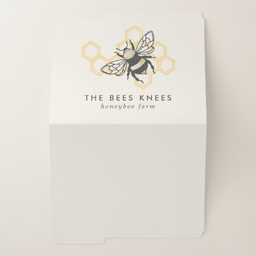 Vintage Bee Logo Rustic Honeybee Beekeeper File Folder | Zazzle