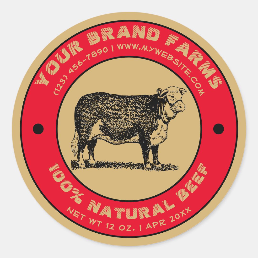 Vintage Beef Label Template | Zazzle