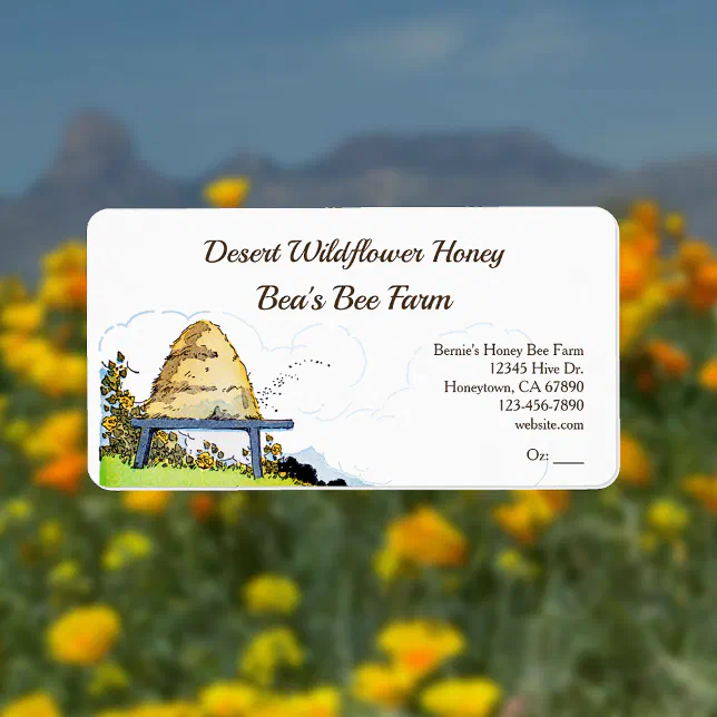 Vintage Beehive Custom Honey Bee Labels | Zazzle