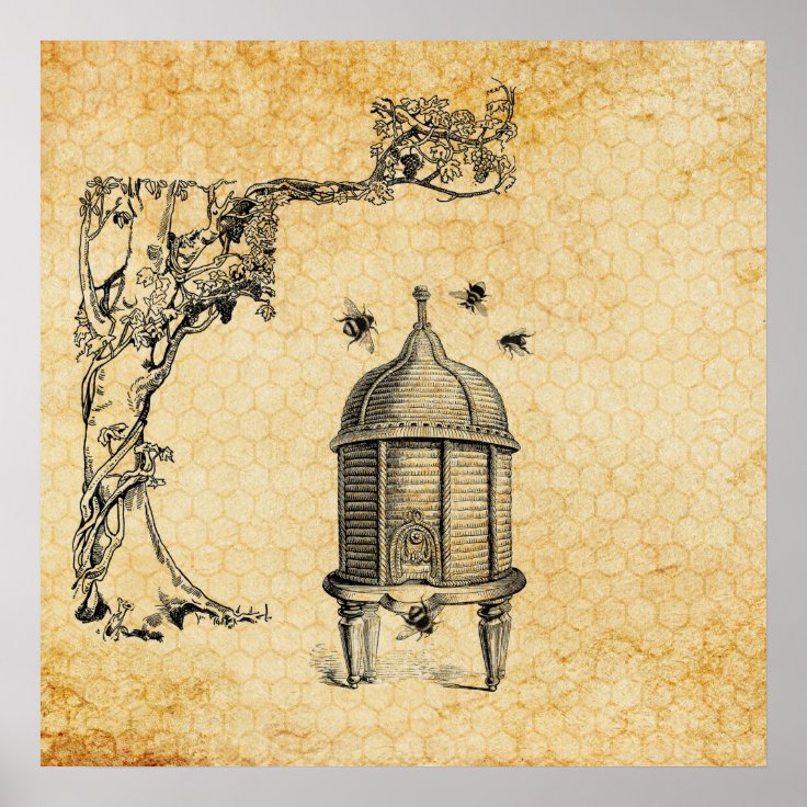 Vintage Beehive. Poster | Zazzle