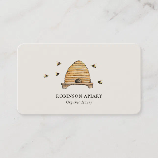 Vintage bees & Bee Hive Apiary Business Card | Zazzle